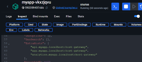 Make containers aware of custom local domains on the host machine using .NET Aspire