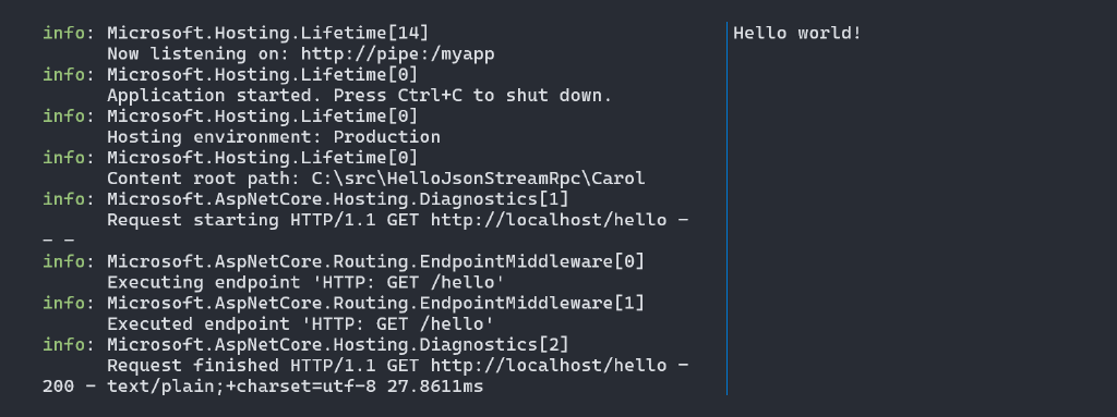 Local inter-process communication over named pipes with ASP.NET Core or StreamJsonRpc in .NET